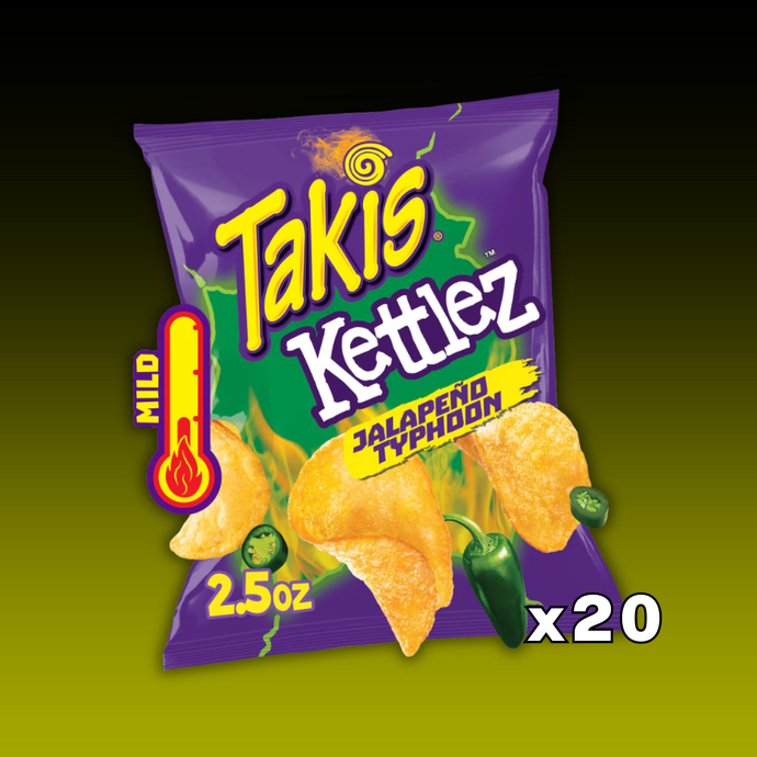 DATED - Nov 2025 TAKIS Kettlez Chips Jalapeno Typhoon 2.5oz 20ct ...