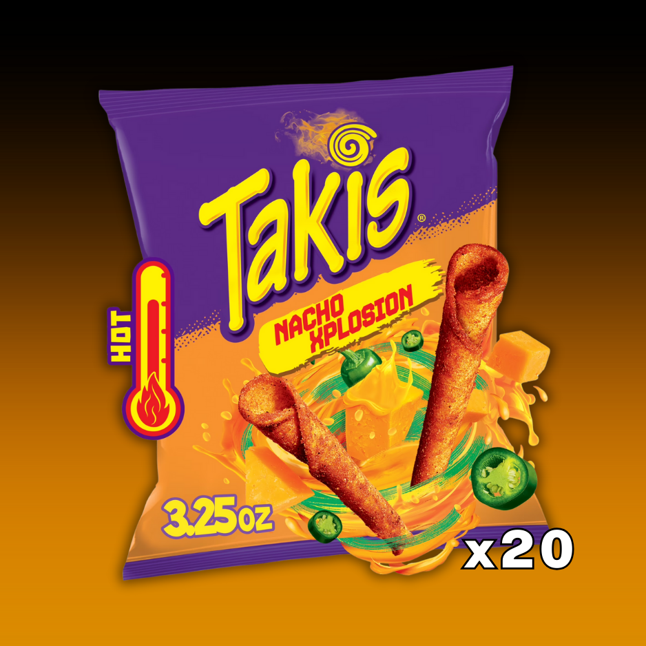 Takis NACHO XPLOSION - Cheese & Chili Pepper Flavoured Rolled Tortilla ...