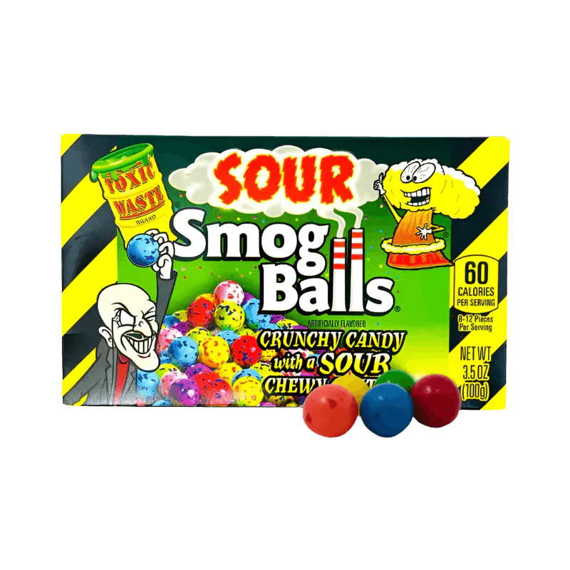 Toxic Waste Sour Smog Balls Theatre Box (100g) (BBD May 2025 ...